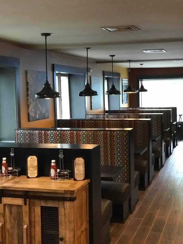 Basic Style Wood and Upholstered Restaurant Booth