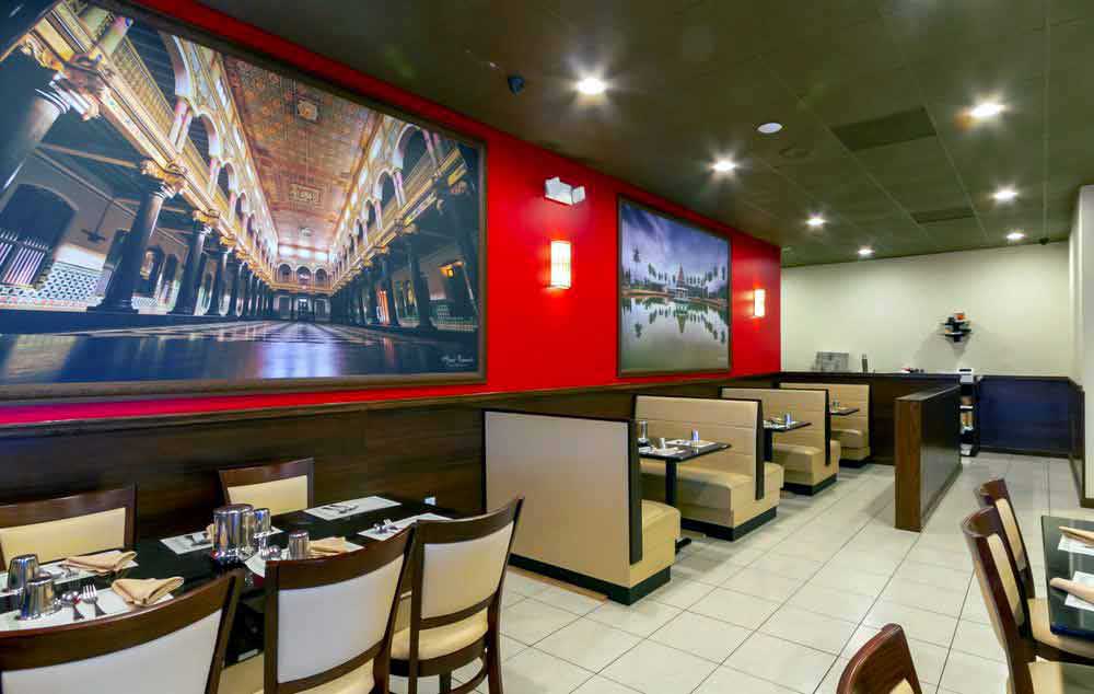 Three Horizontal Channel Wood Panel Booth